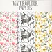 Woodland Watercolor Digital Paper Featuring Animals and - Etsy