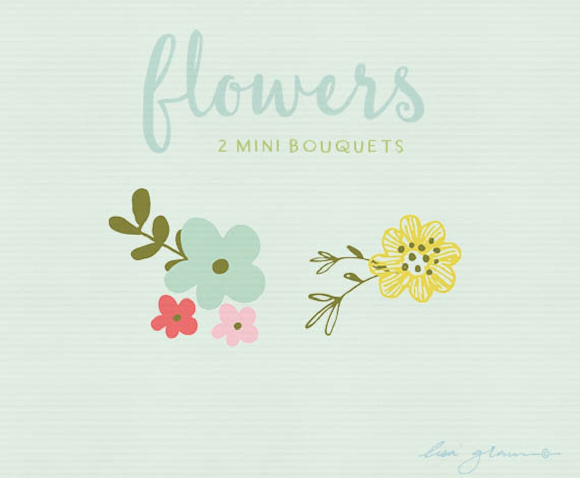 Cute Spring Flower Clipart Set: Bouquet Clip Art Teacup | Etsy