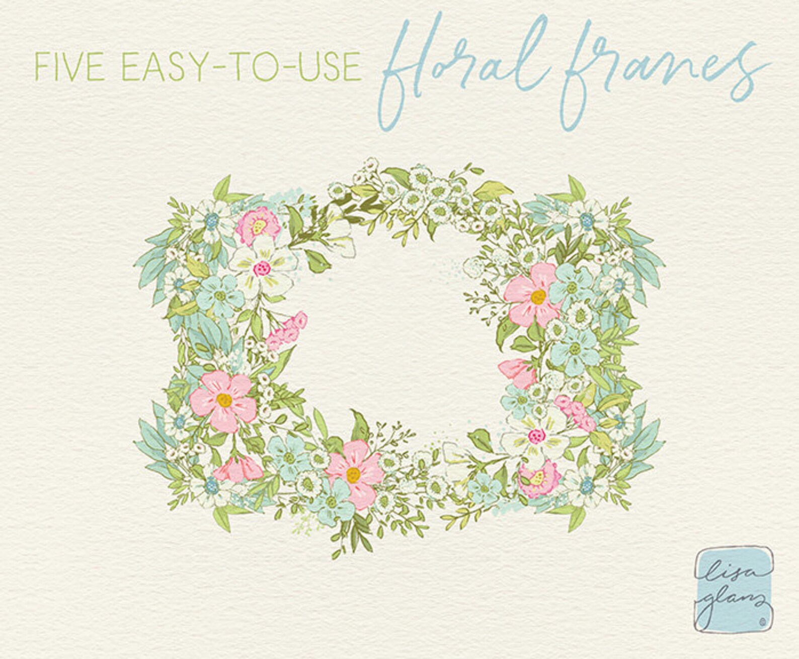Spring Floral Frames Clipart Set: Hand Drawn Floral Frames - Etsy