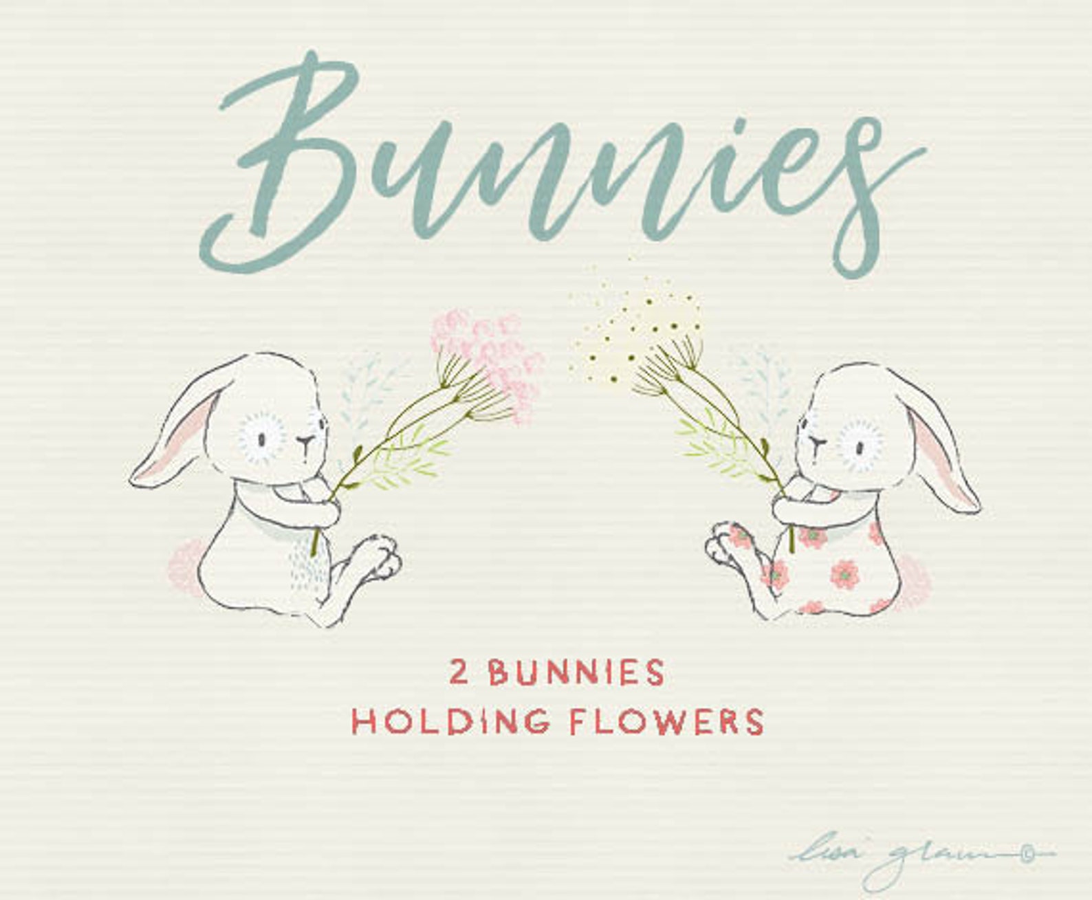 Spring Bunny Clipart Set: Cute Bunnies Clip Art Teacup - Etsy