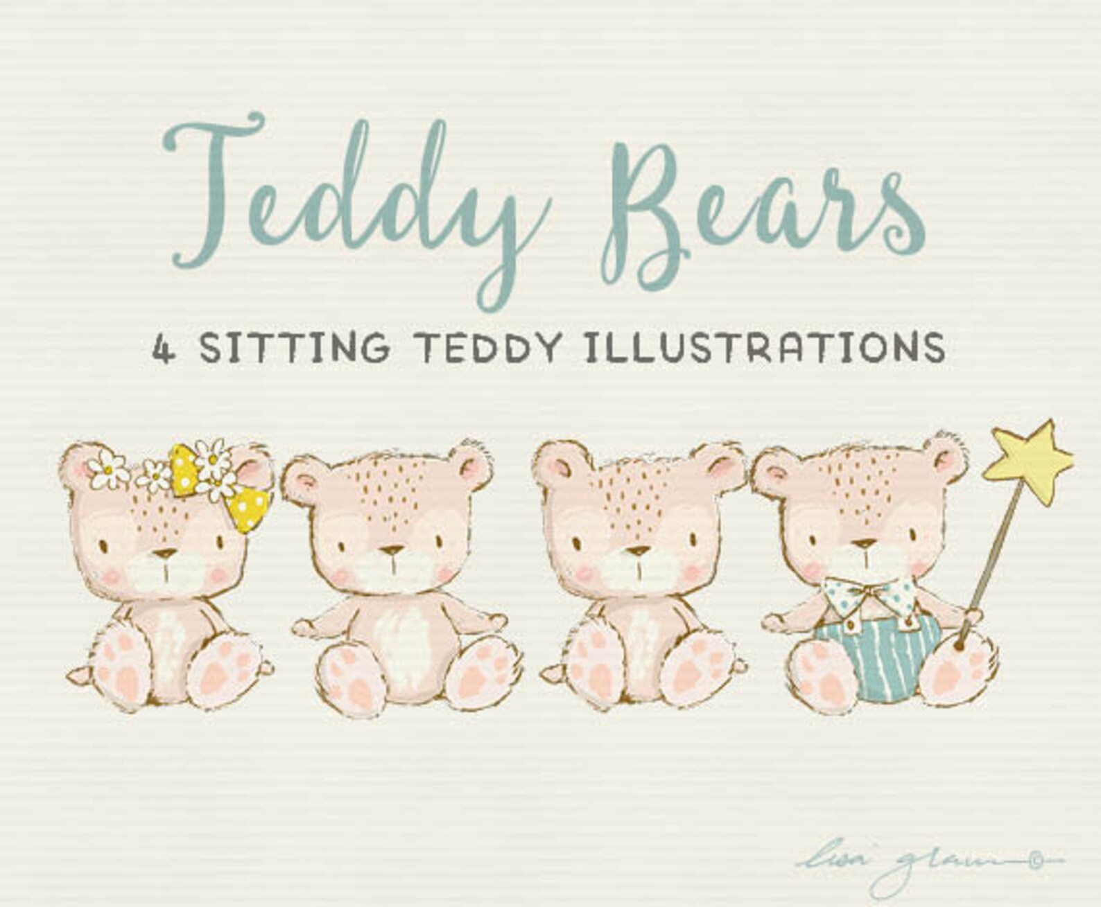 Spring Teddy Bear Clipart Set: Bear Clip Art Sweet Clipart - Etsy UK