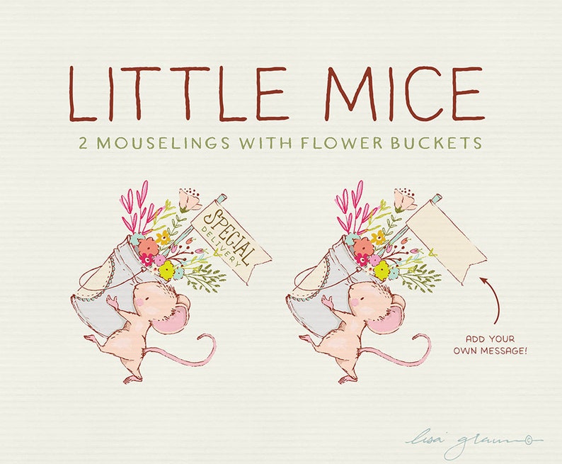 Spring Mouse Clipart Set: Hand-drawn Mice Illustrations (PNG Files) - Etsy