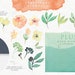 Watercolor Flower Clipart Set: Peach Floral Wreath, Wedding Invitation ...