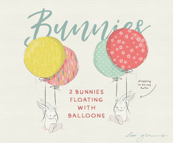 Spring Bunny Clipart Set: Cute Bunnies Clip Art Teacup - Etsy