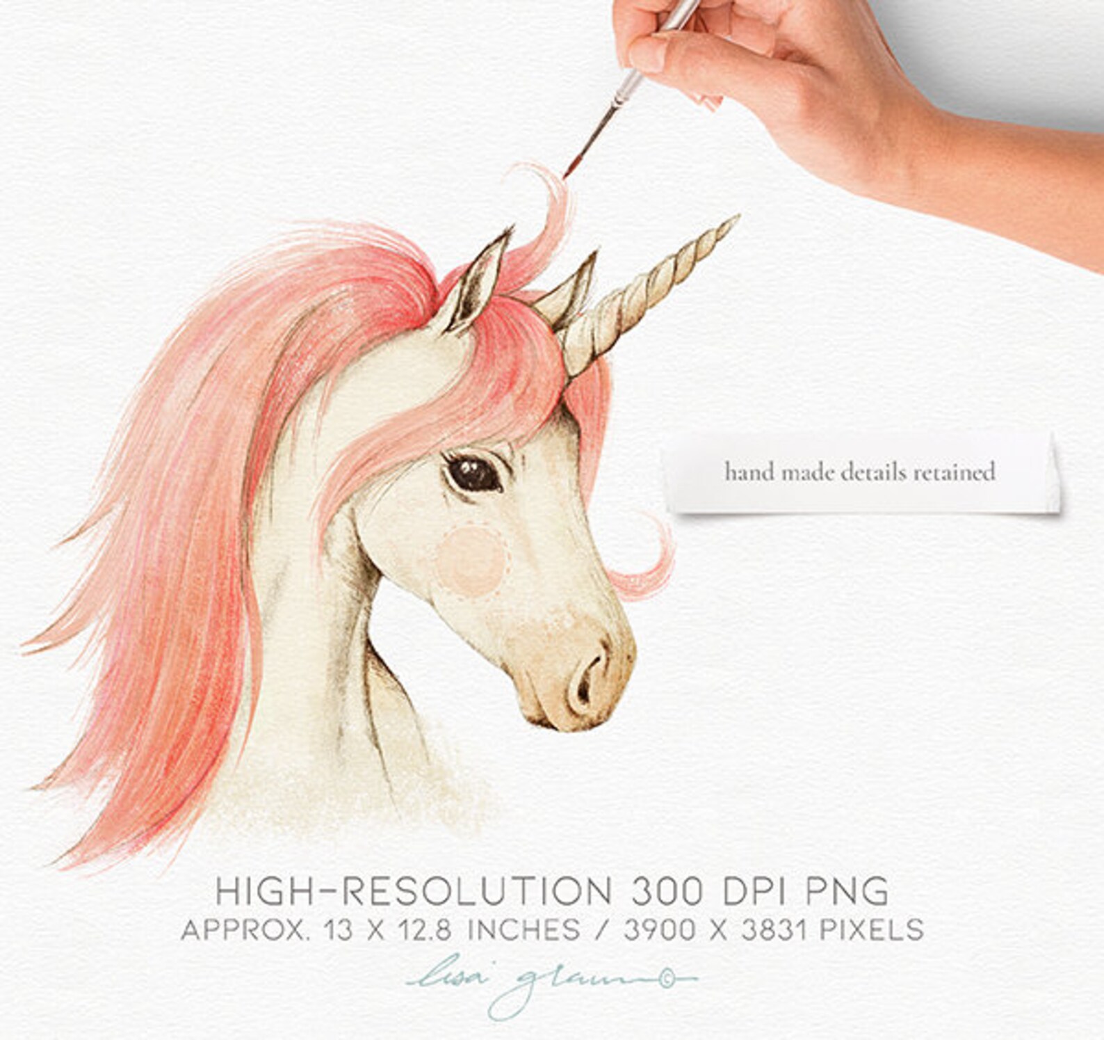 Watercolor Unicorn: Hand Painted Clipart / Magical Nursery Art - Etsy