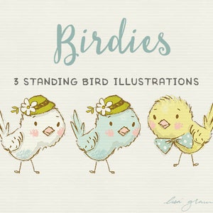 Spring Bird Clipart Set: Birdies Clip Art, Sweet Clipart, Instant ...