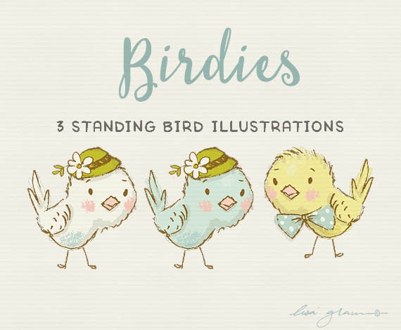 Spring Bird Clipart Set: Birdies Clip Art Sweet Clipart - Etsy