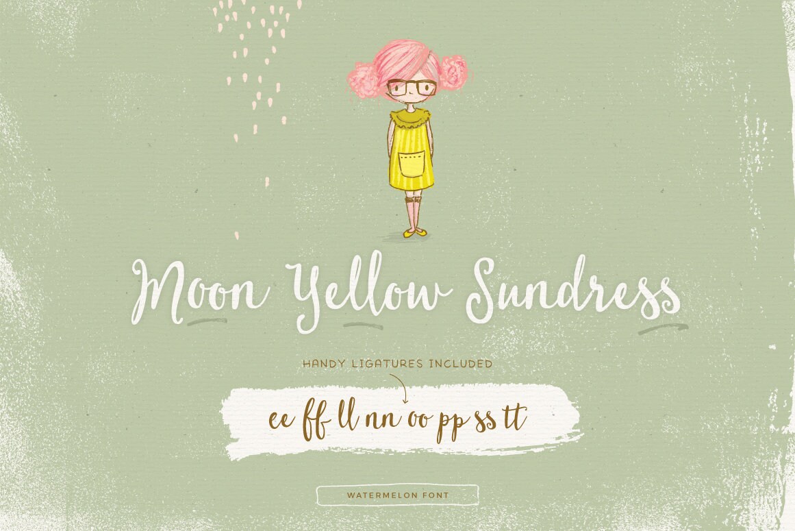 Watermelon fonts hand-lettered script font sweet summer hand drawn font ...