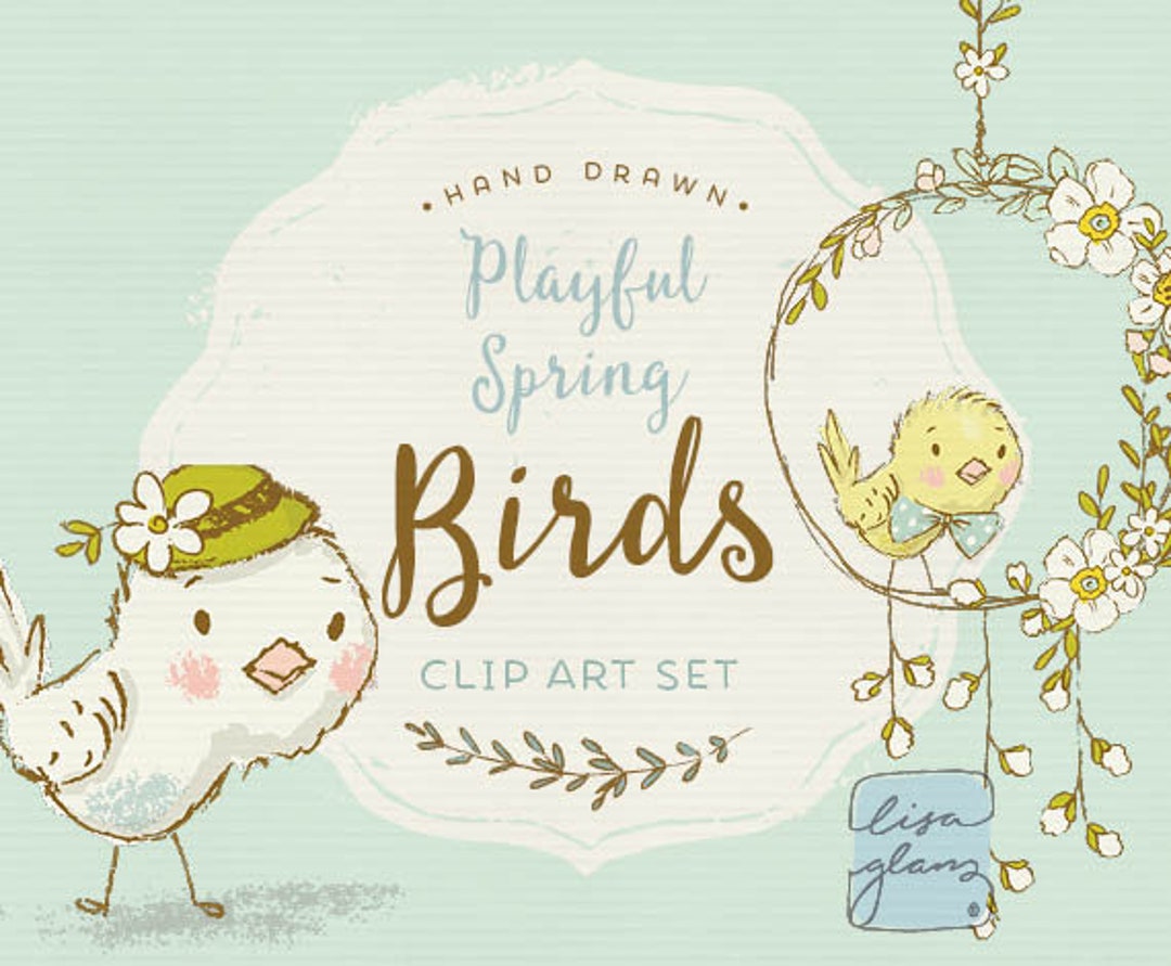 Spring Bird Clipart Set: Birdies Clip Art, Sweet Clipart, Instant ...