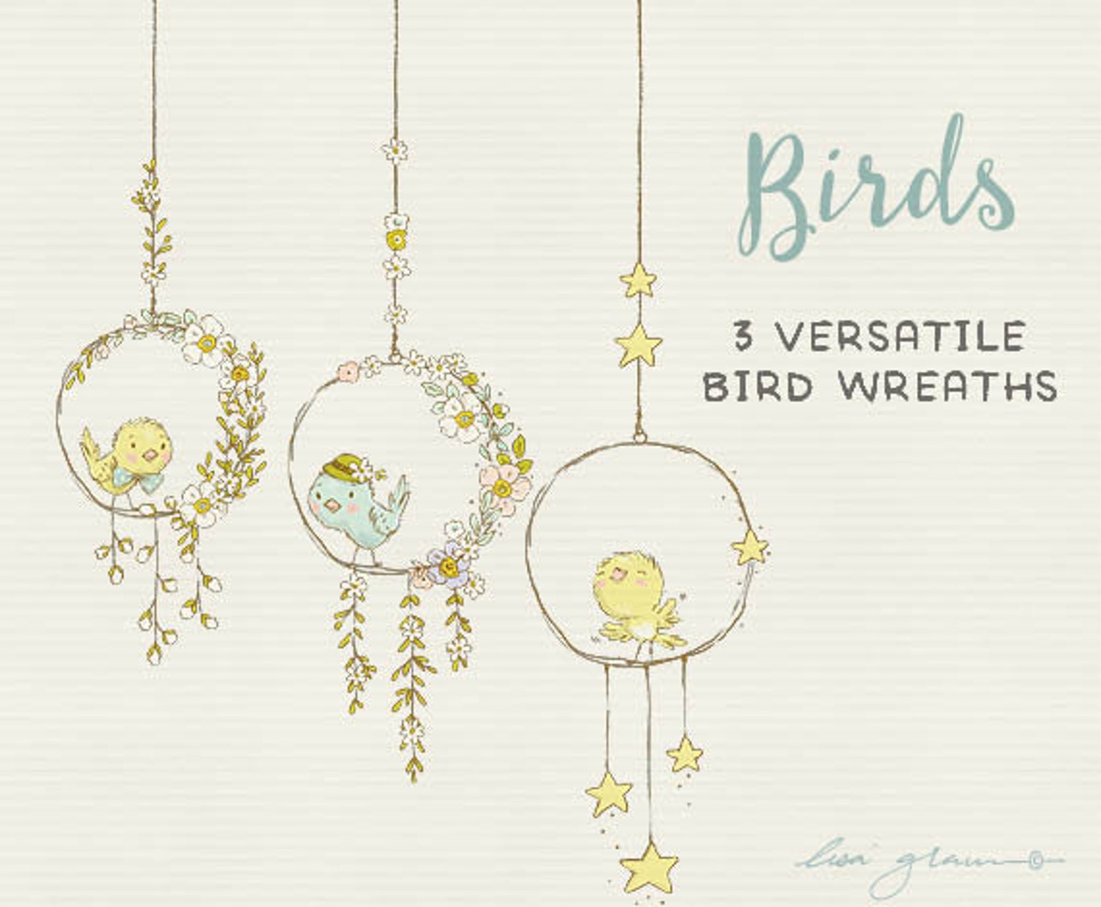 Spring Bird Clipart Set: Birdies Clip Art Sweet Clipart - Etsy