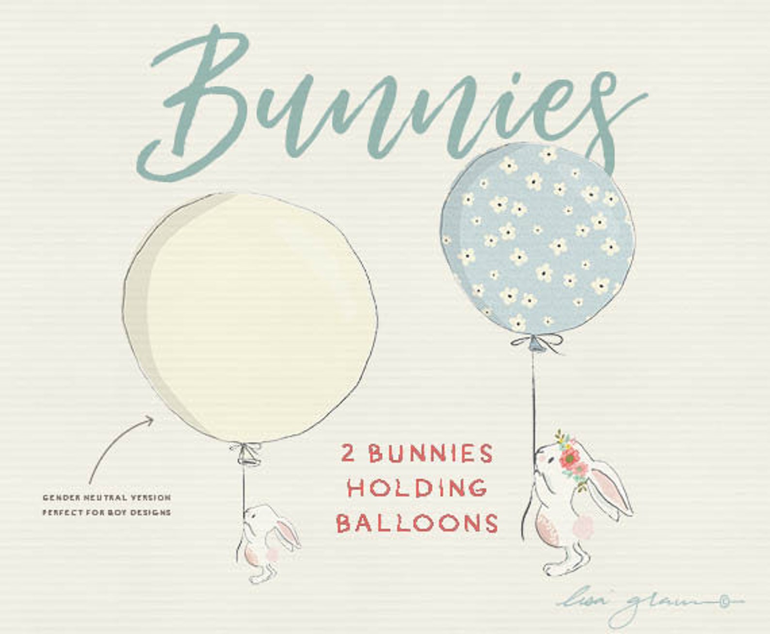 Spring Bunny Clipart Set: Cute Bunnies Clip Art Teacup - Etsy