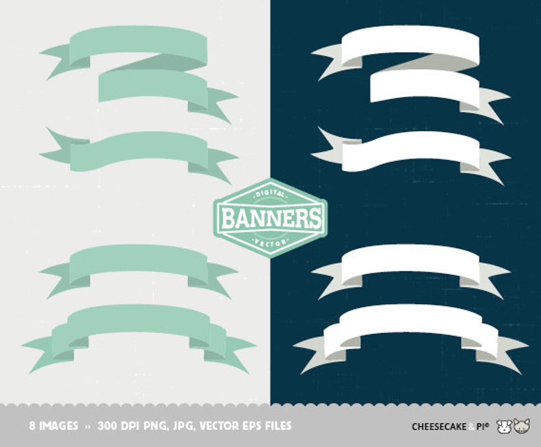 Digital Banners Clipart Collection: 8 Vector, PNG, JPG Banners ...
