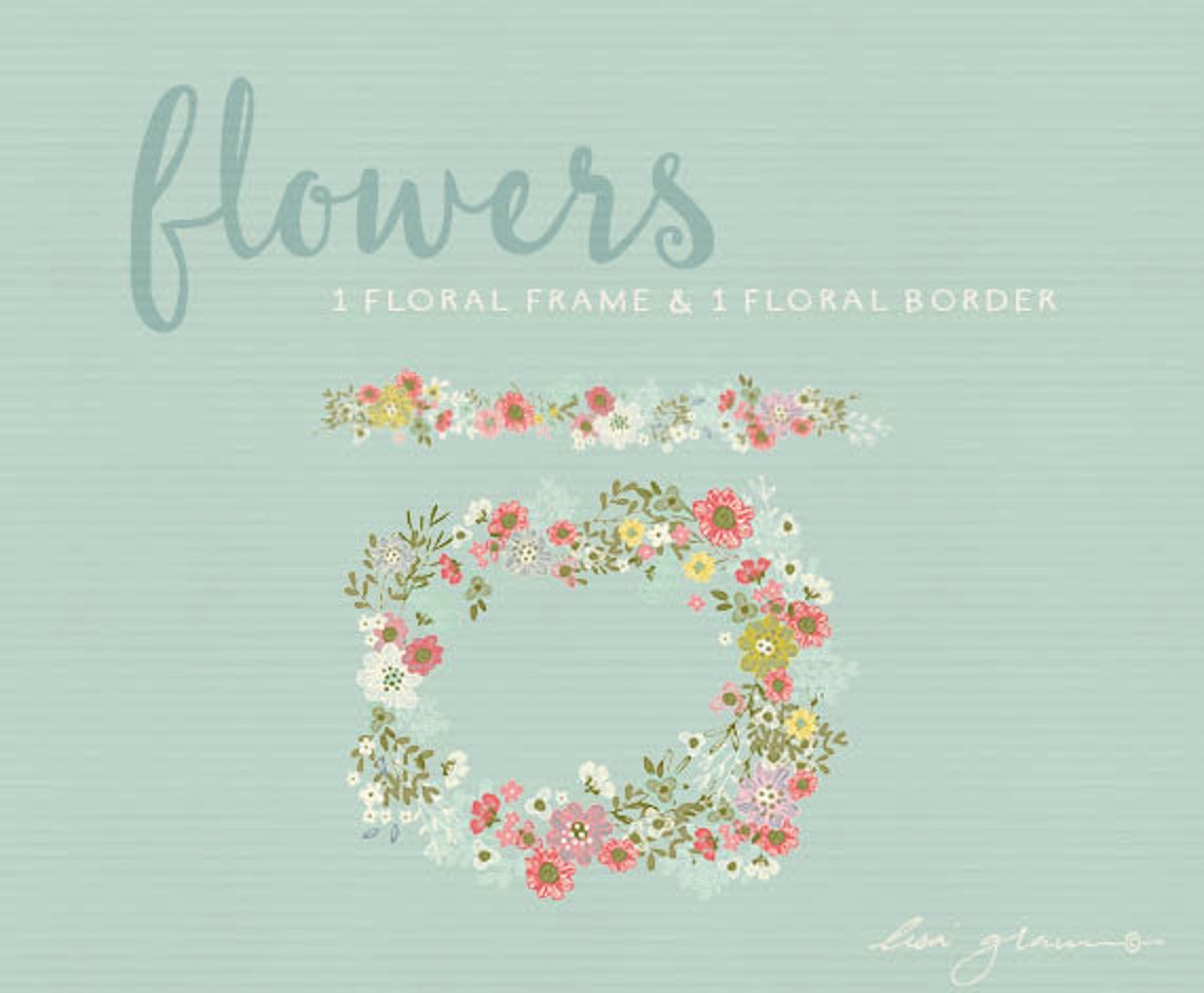 Cute Spring Flower Clipart Set: Bouquet Clip Art Teacup | Etsy