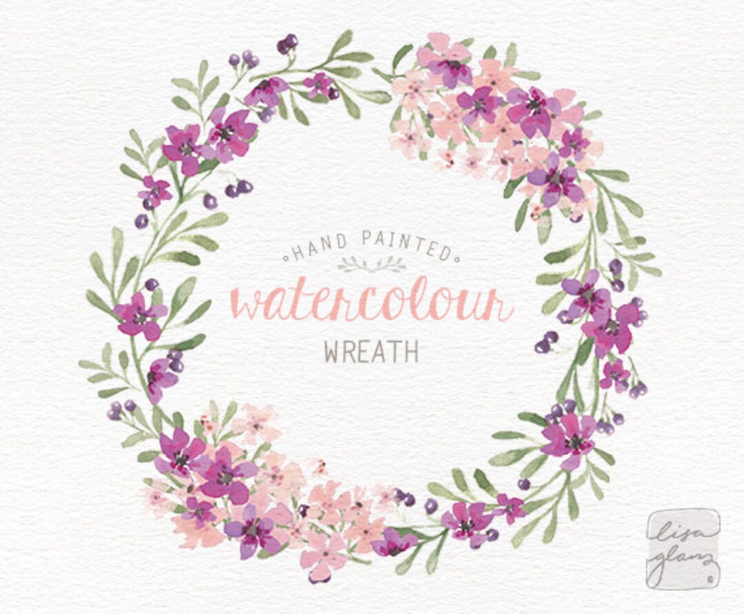 Watercolor Wreath: Floral Wreath Clipart / Wedding Invitation Clip Art ...