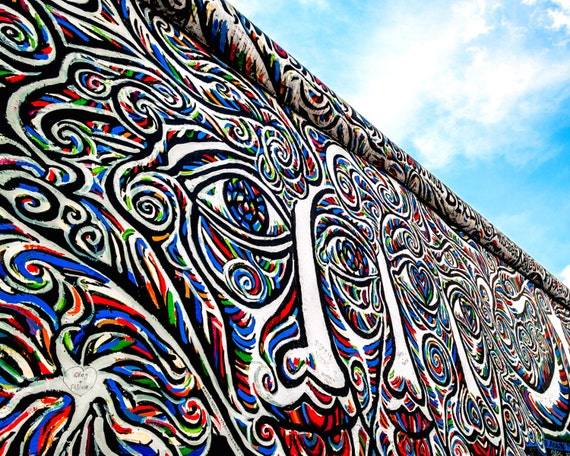 Colorful Wall Art Street Art Print Berlin Wall Berlin | Etsy