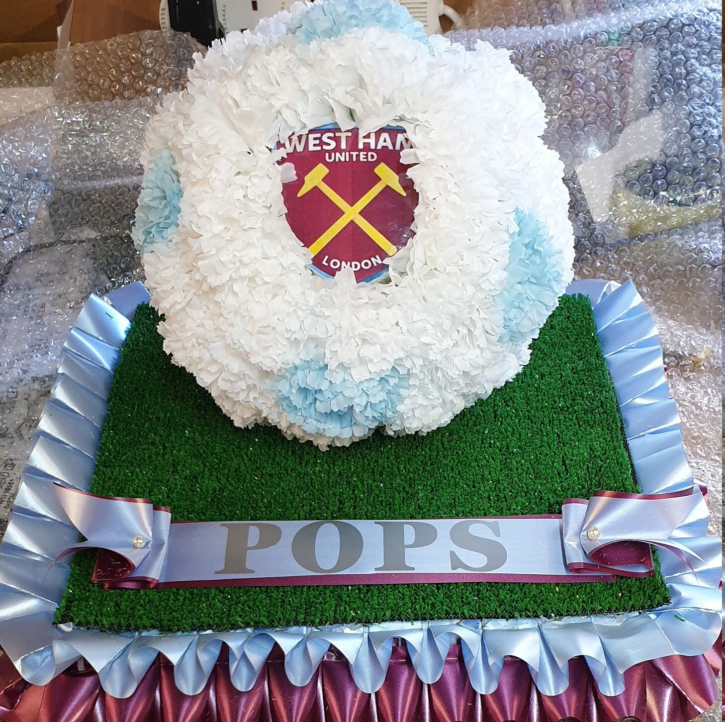 Stems Football On Turf Any Team Silk Artificial Funeral | Etsy