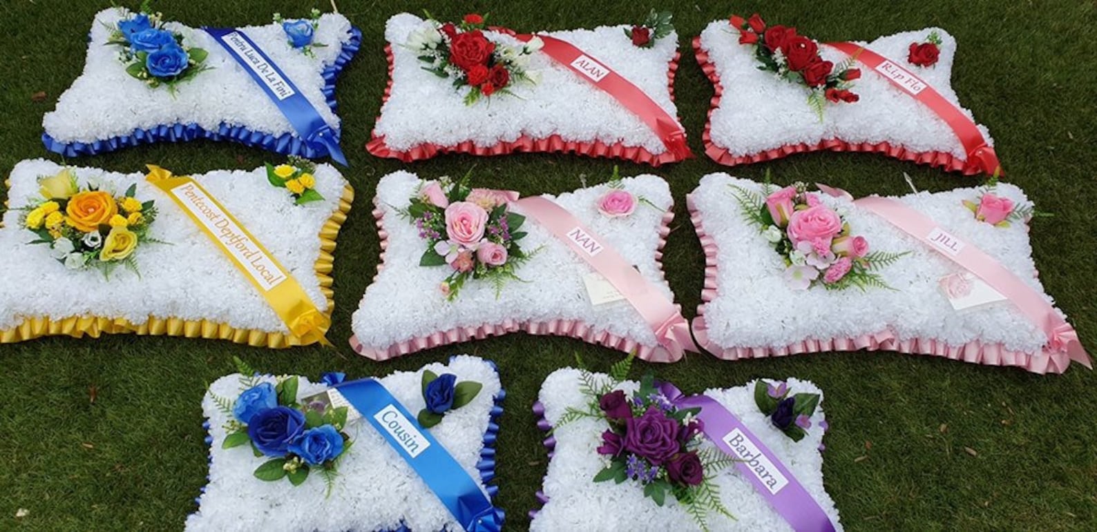 Pillow Shape Silk Artificial Funeral Flowers Wreath/memorial/grave ...
