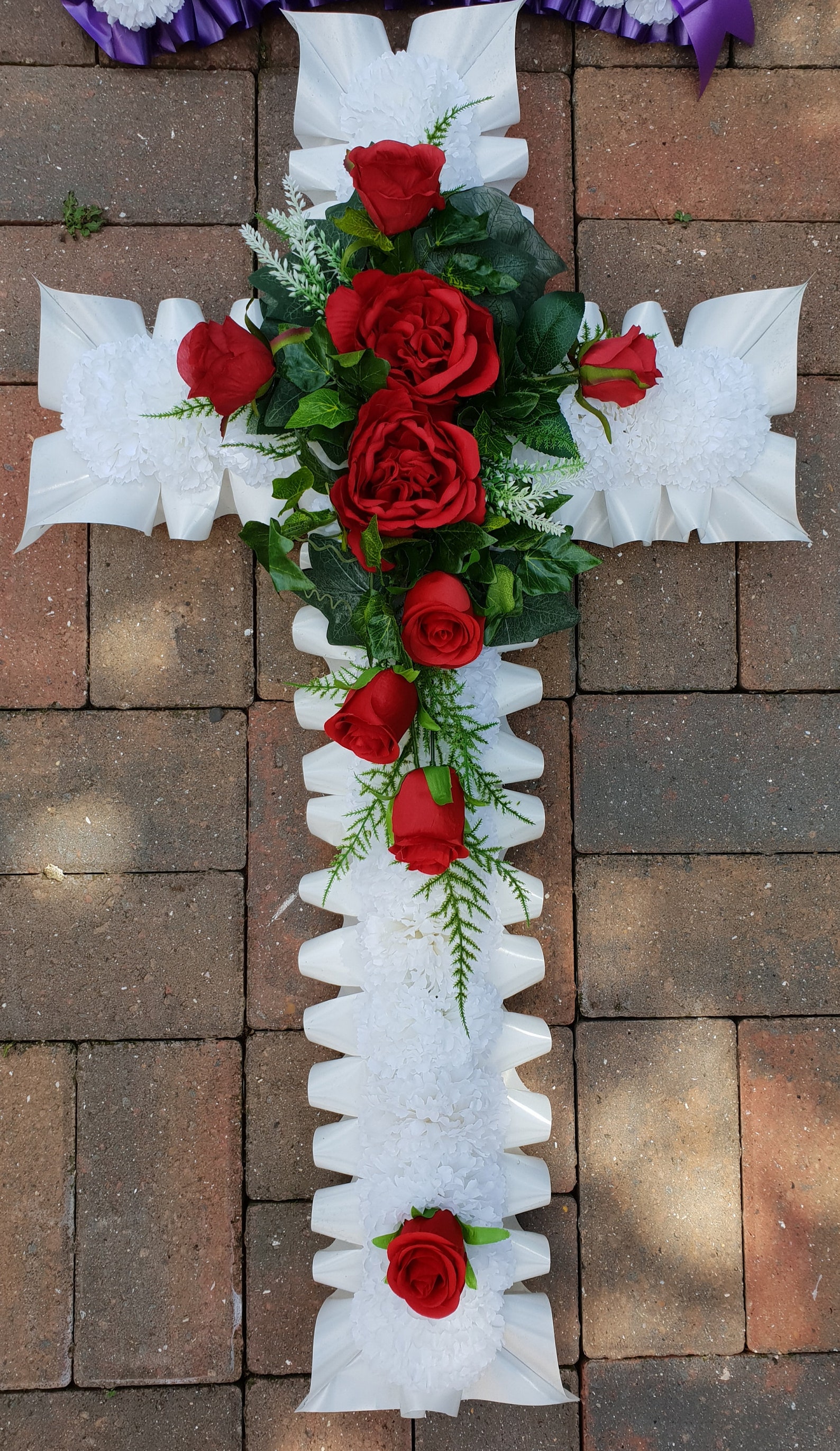 Stems Cross 20 Silk Artificial Funeral Flowers - Etsy UK