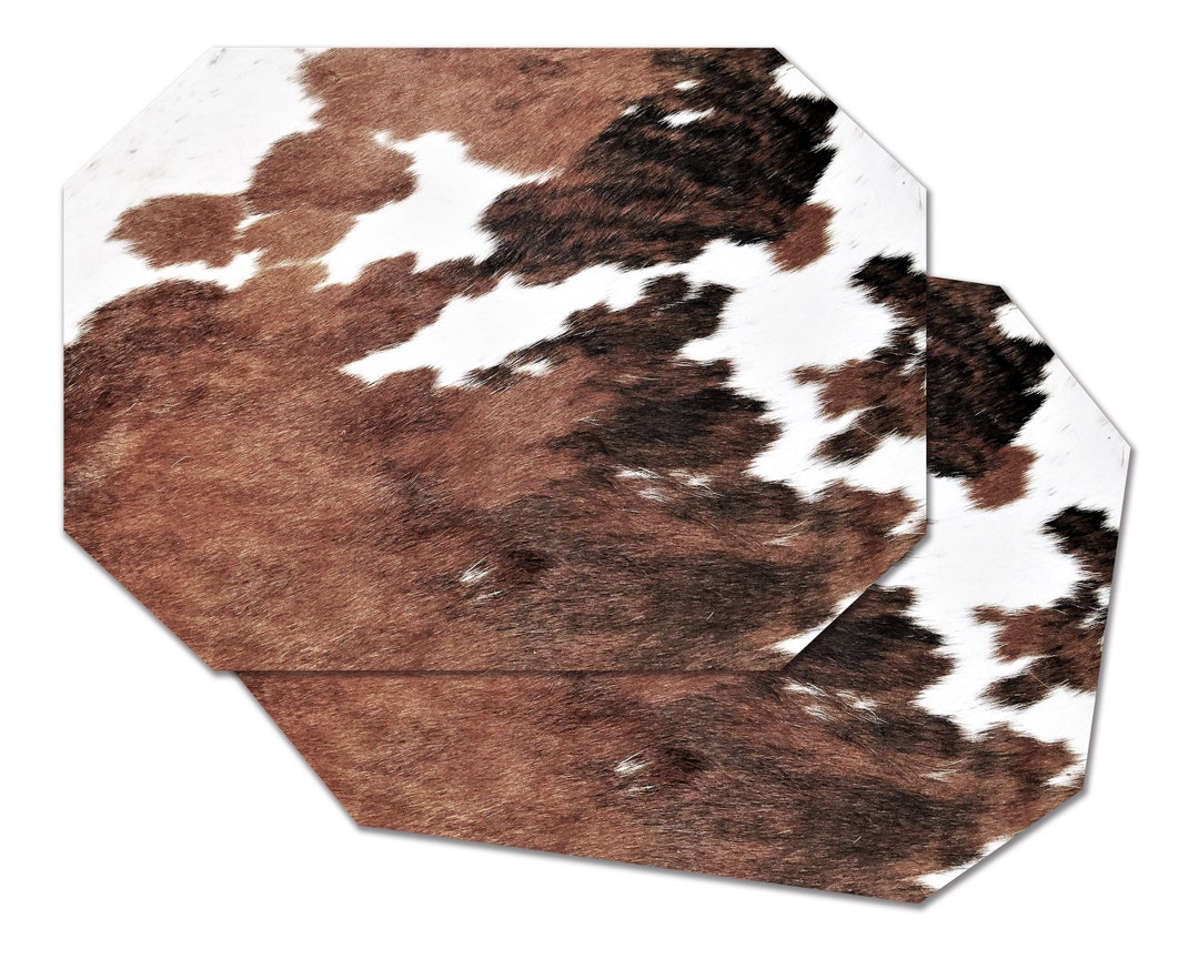 Faux Cowhide Placemat Western Theme for Round Tables Tactile Basket ...