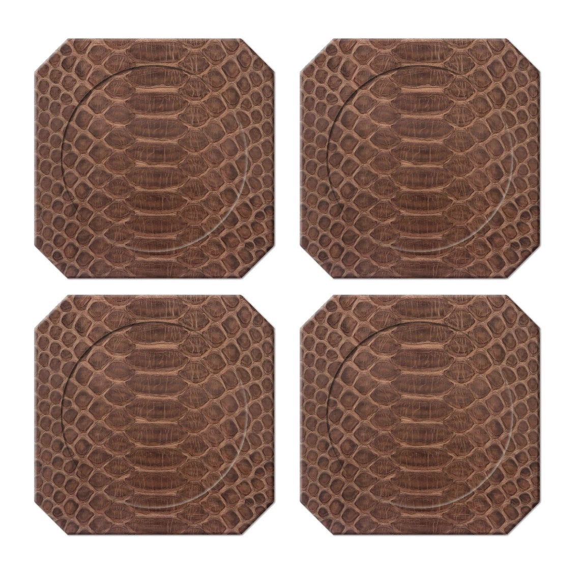 Faux Python Snake Coasters Leather Recessed Tactile Basket | Etsy