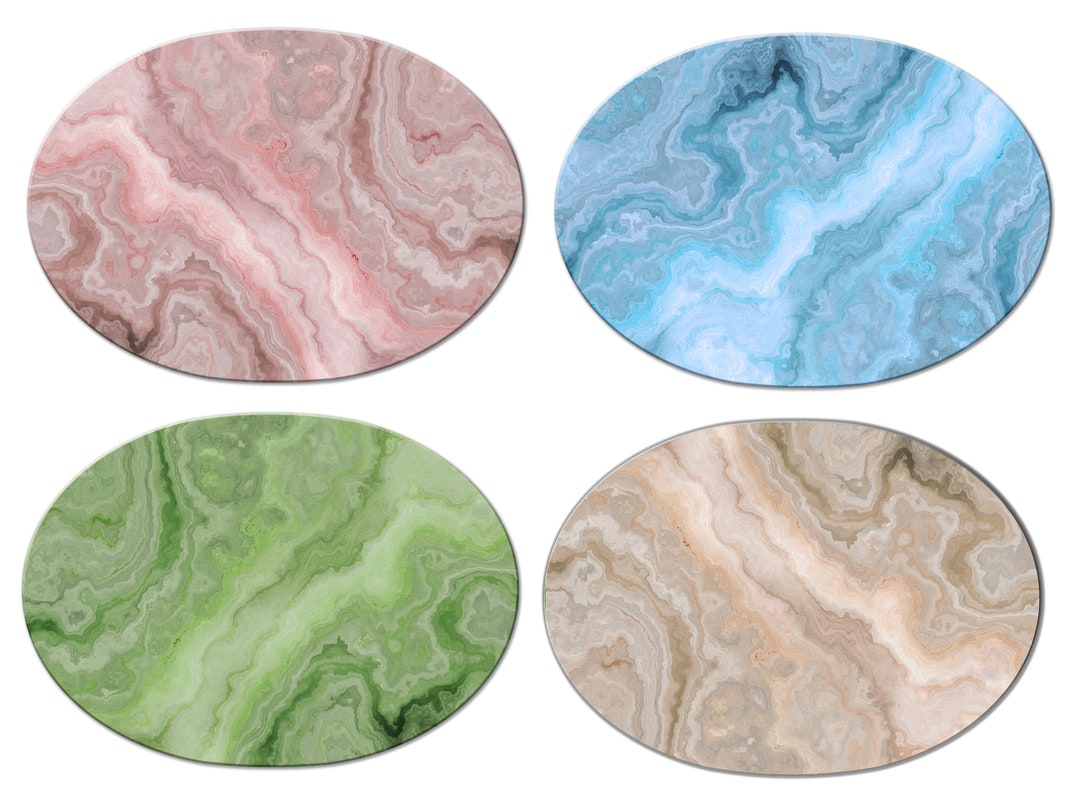 Marble Granite Oval Placemats for Round Tables Tactile Basket Texture ...