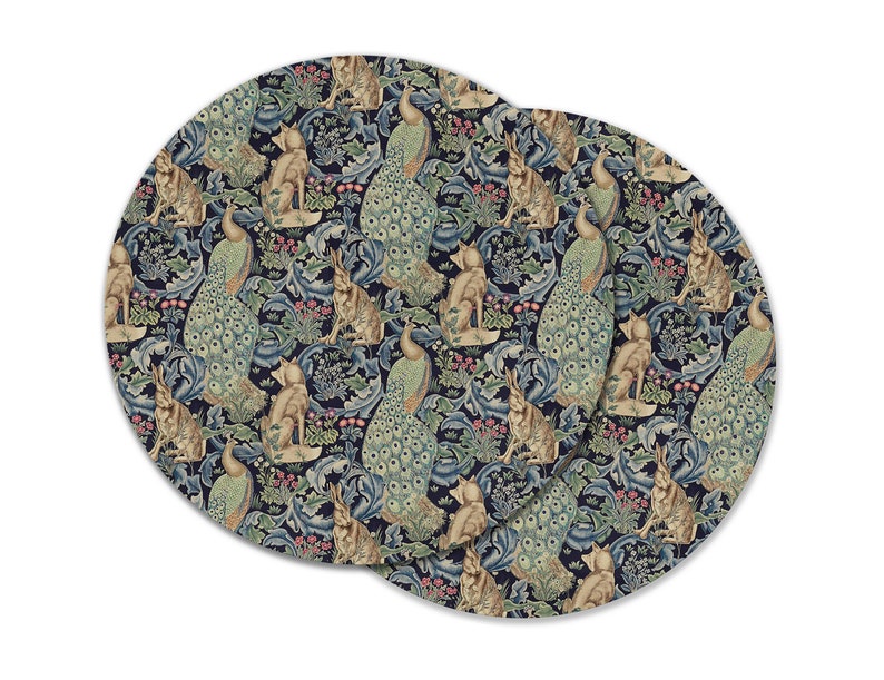 William Morris Forest Print Placemats for Round Tables Tactile - Etsy
