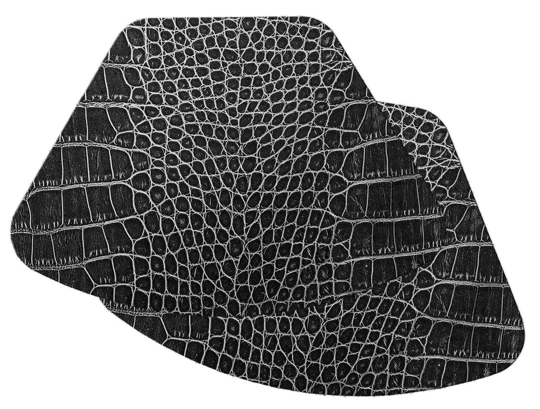 Black Crocodile Wedge Placemat for Round Tables Tactile Basket Texture ...