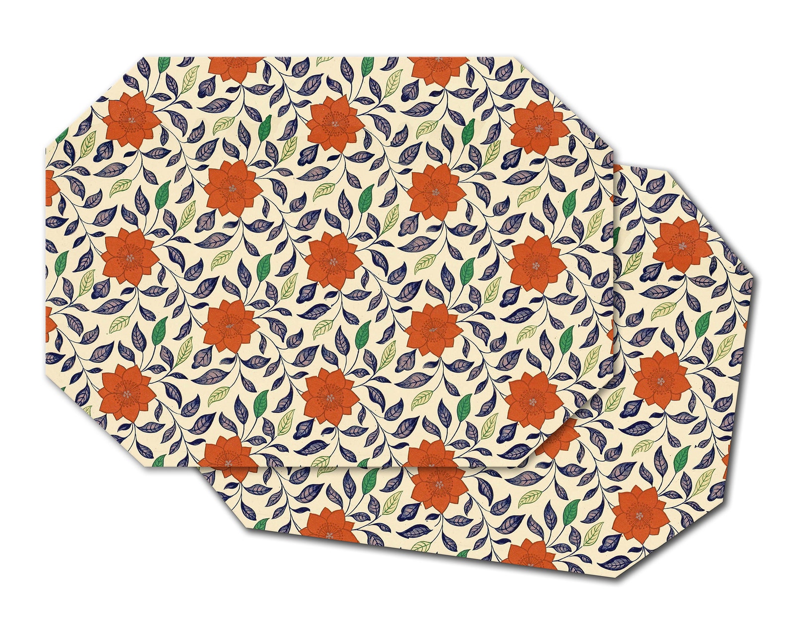 Chinoiserie Floral Placemats for Round Tables Tactile Basket | Etsy