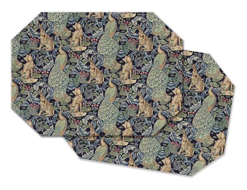 William Morris Forest Print Placemats for Round Tables Tactile - Etsy