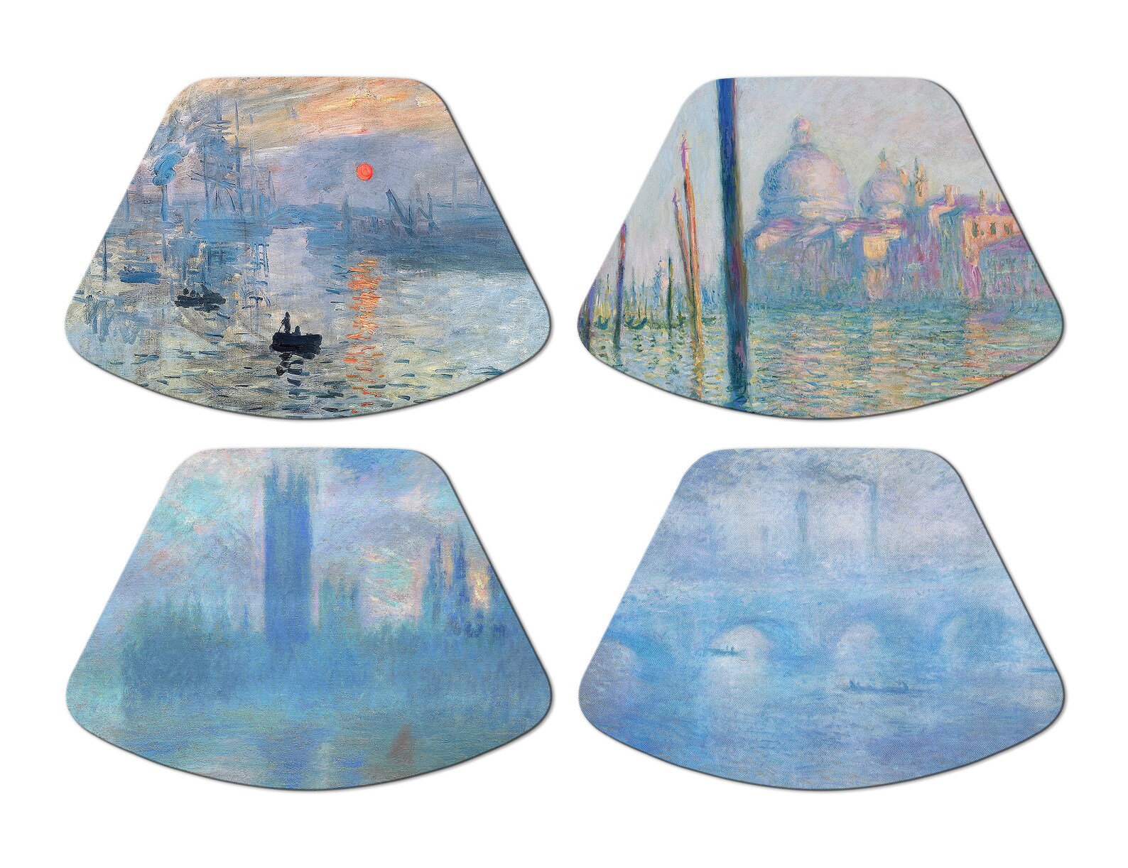 Blue Monet Wedge Placemats for Round Tables Tactile Basket | Etsy