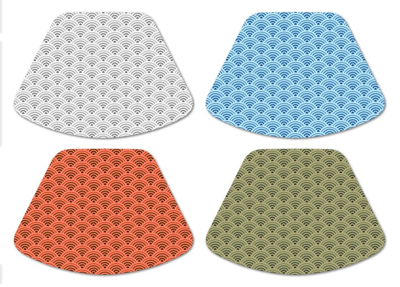 Grey Blue Scale Wave Placemats for Round Tables Tactile Basket - Etsy