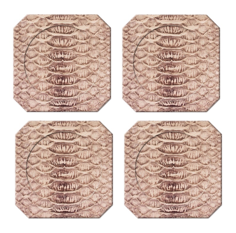 Faux Python Snake Coasters Leather Recessed Tactile Basket | Etsy