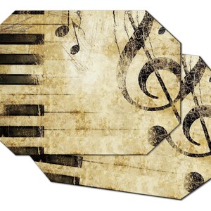 Music Note Round Oval Wedge Placemats for Round Tables Tactile Basket ...