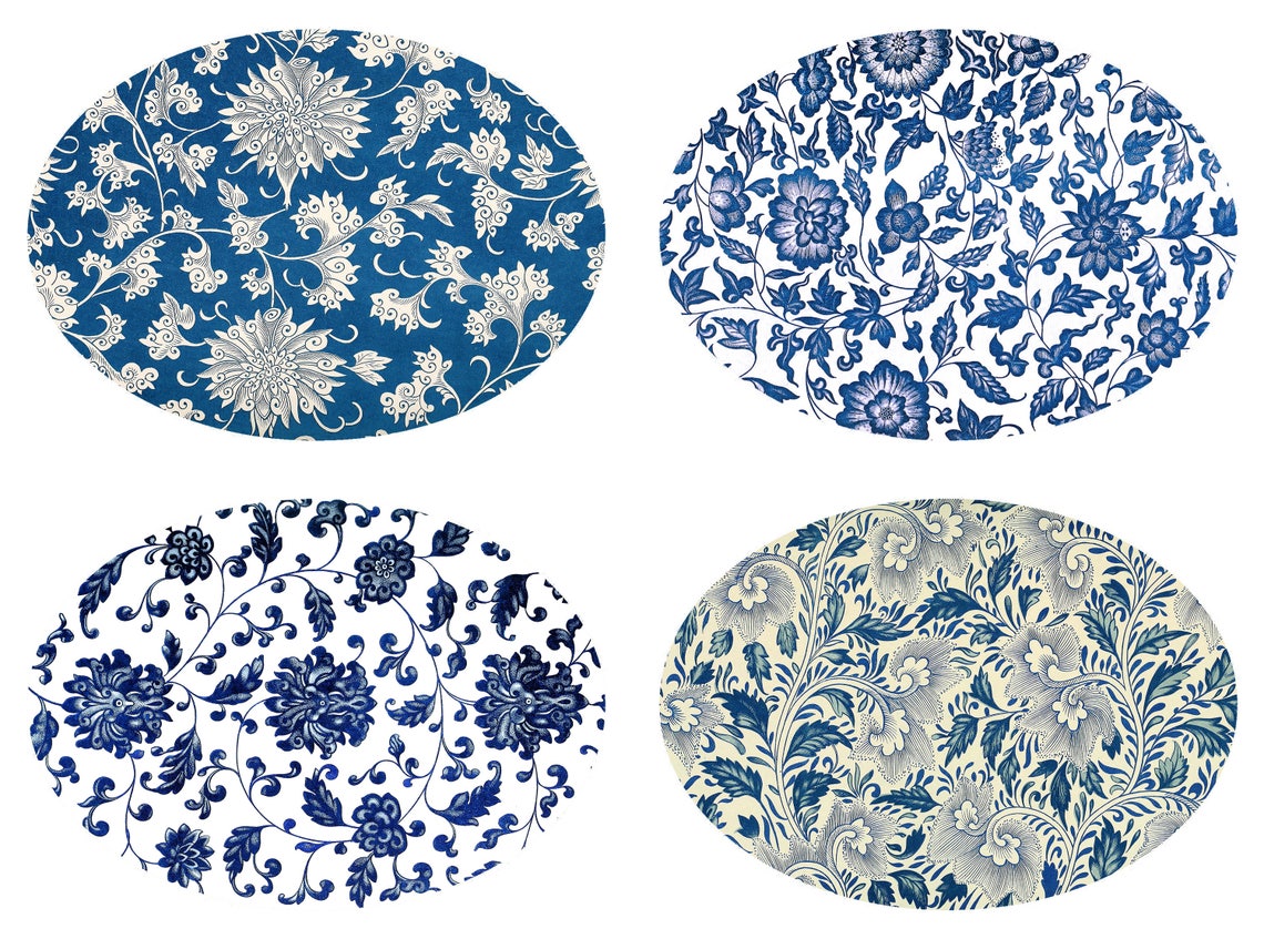 Chinoiserie Blue and White Wedge Placemat for Round Tables - Etsy