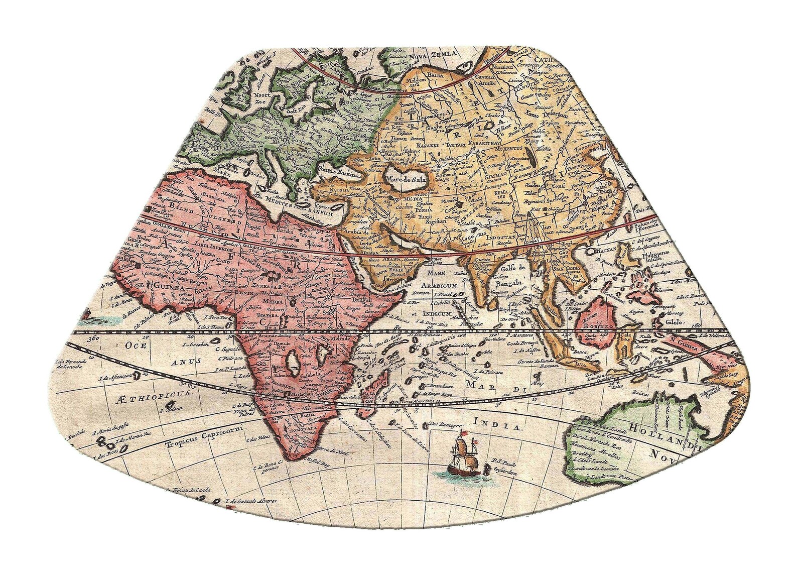 Vintage Map Wedge Placemats for Round Tables Tactile Basket - Etsy