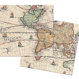 Vintage Map Wedge Placemats for Round Tables Tactile Basket Texture ...