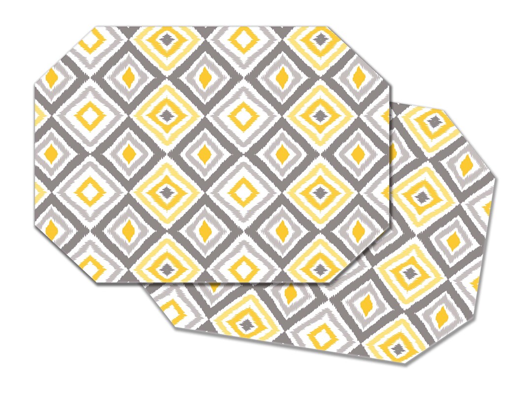 Agee Ikat Placemats for Round Tables Tactile Basket Texture Hemmed Edge ...