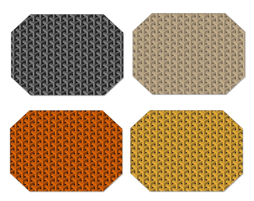 Contemporary Geometric Placemat for Round Tables Tactile Basket Texture ...