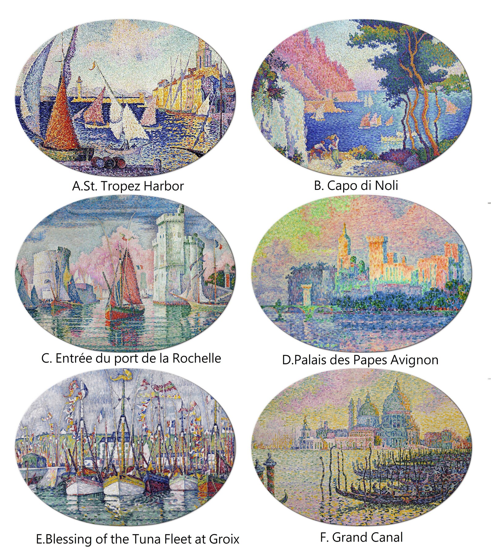 Paul Singac Oval Round Placemats for Round Tables Tactile - Etsy