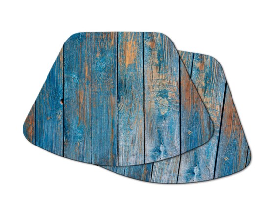 Distressed Blue Wood Wedge Placemats for Round Table Tactile - Etsy