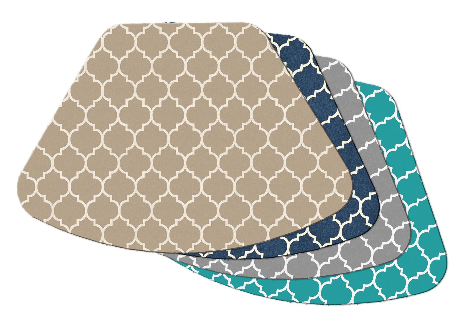 Beige Blue Trellis Oval Round Placemat for Round Tables | Etsy