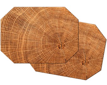 Brown Wood Stump Placemats for Round Table Tactile Basket | Etsy