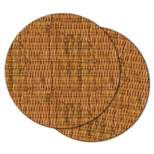 Faux Wicker Rattan Round Oval Placemats for Round Tables Tactile Basket ...