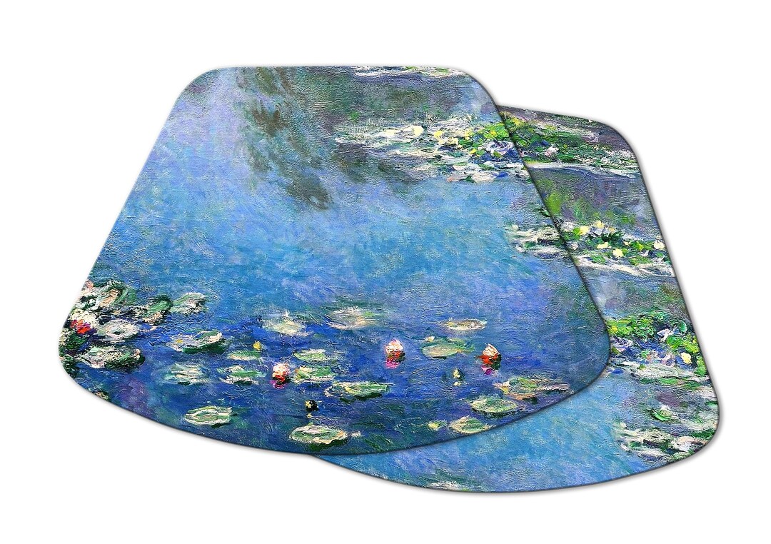 Blue Wedge Placemat Monet Water Lilies for Round Tables Tactile Basket ...