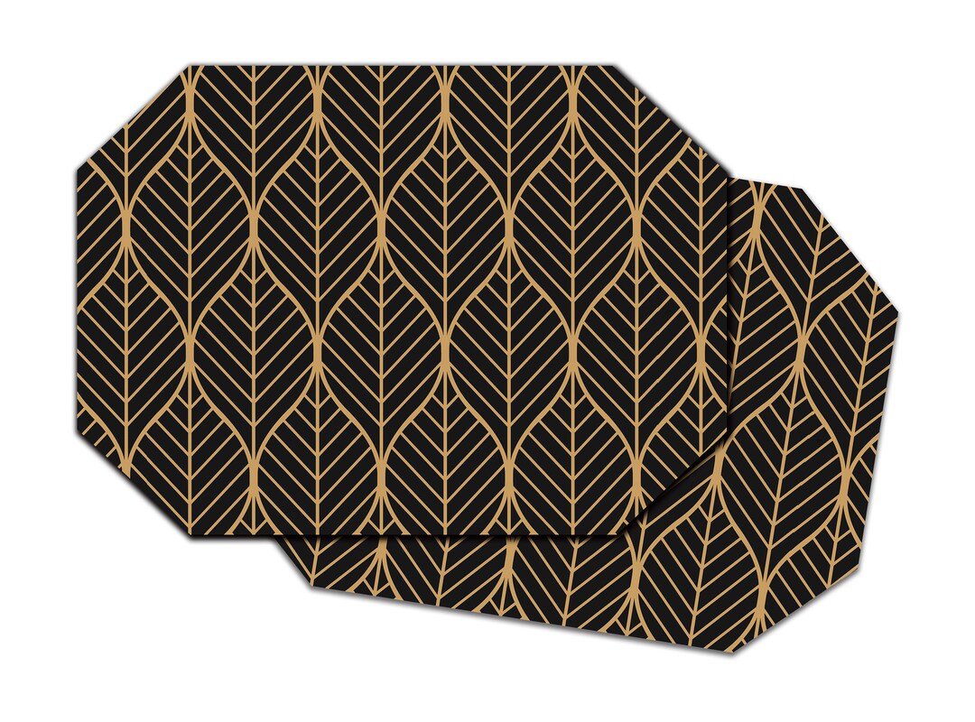 Art Deco Placemats Leaf Motif for Round Tables Tactile Basket - Etsy