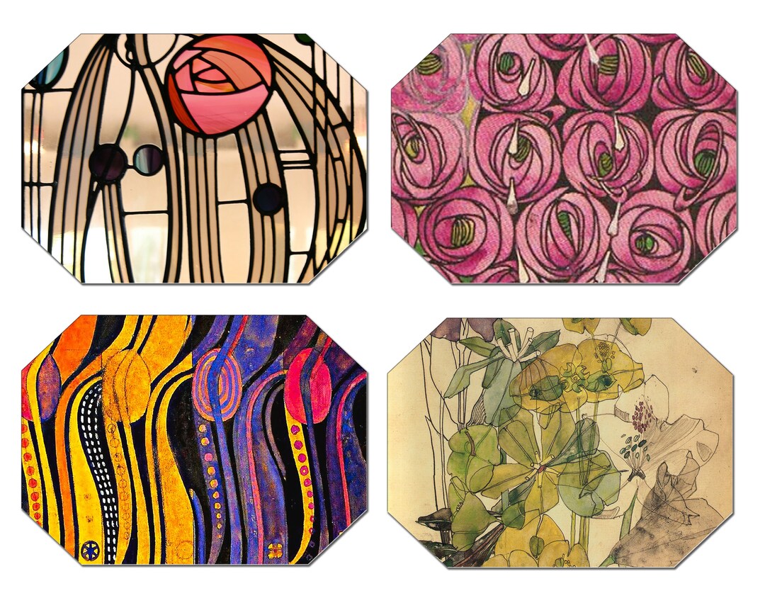 Charles Rennie Mackintosh Placemats for Round Tables Burlap - Etsy