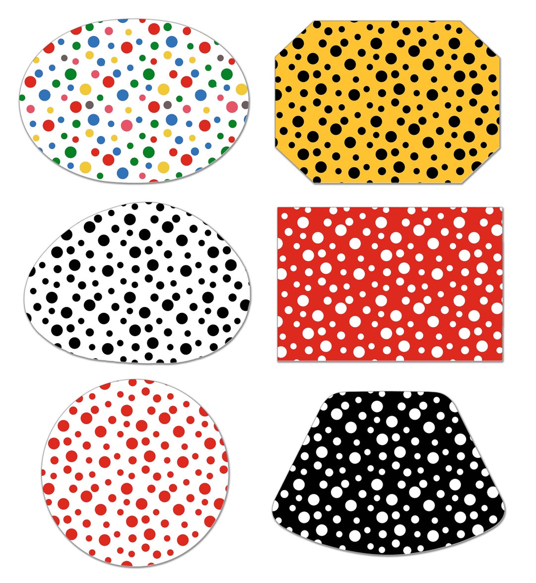Polka Dot Placemats for Round Tables Tactile Basket Texture Hemmed Edge ...