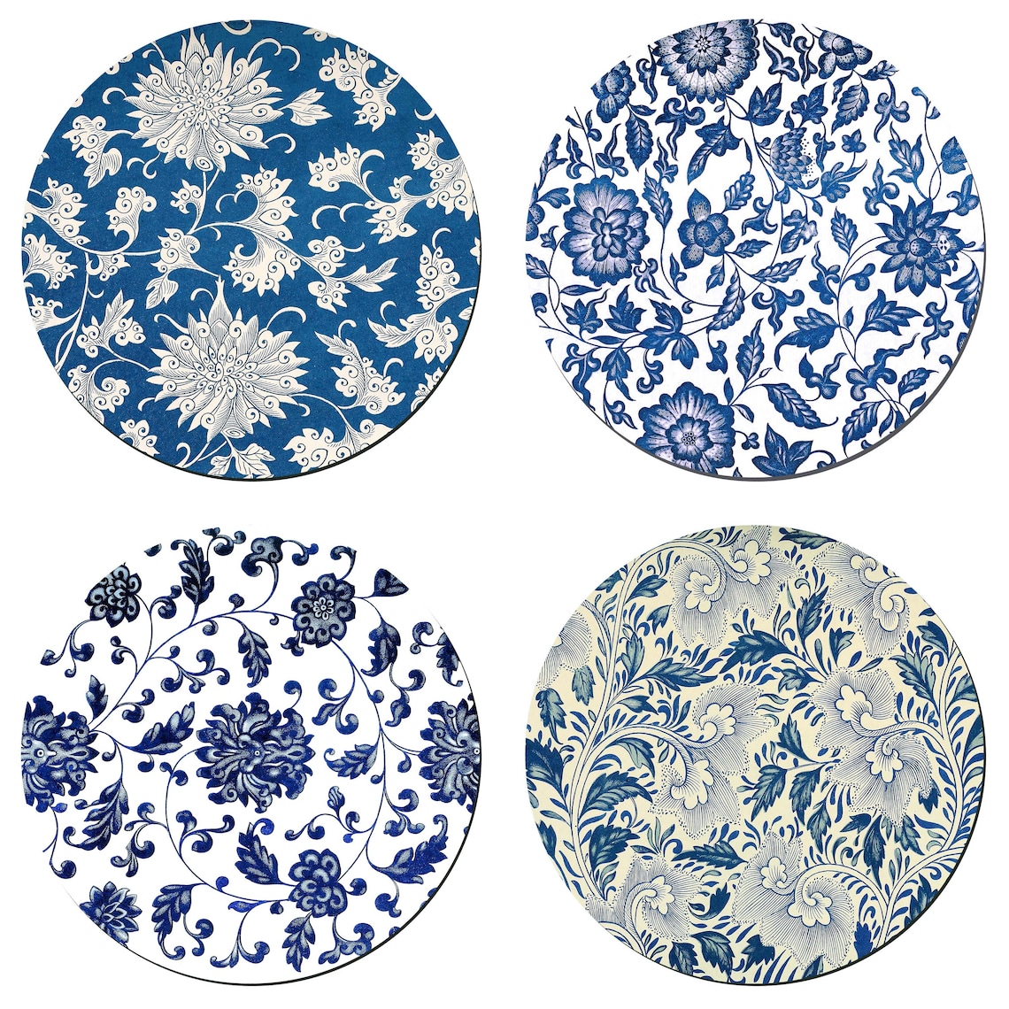 Chinoiserie Blue and White Wedge Placemat for Round Tables - Etsy