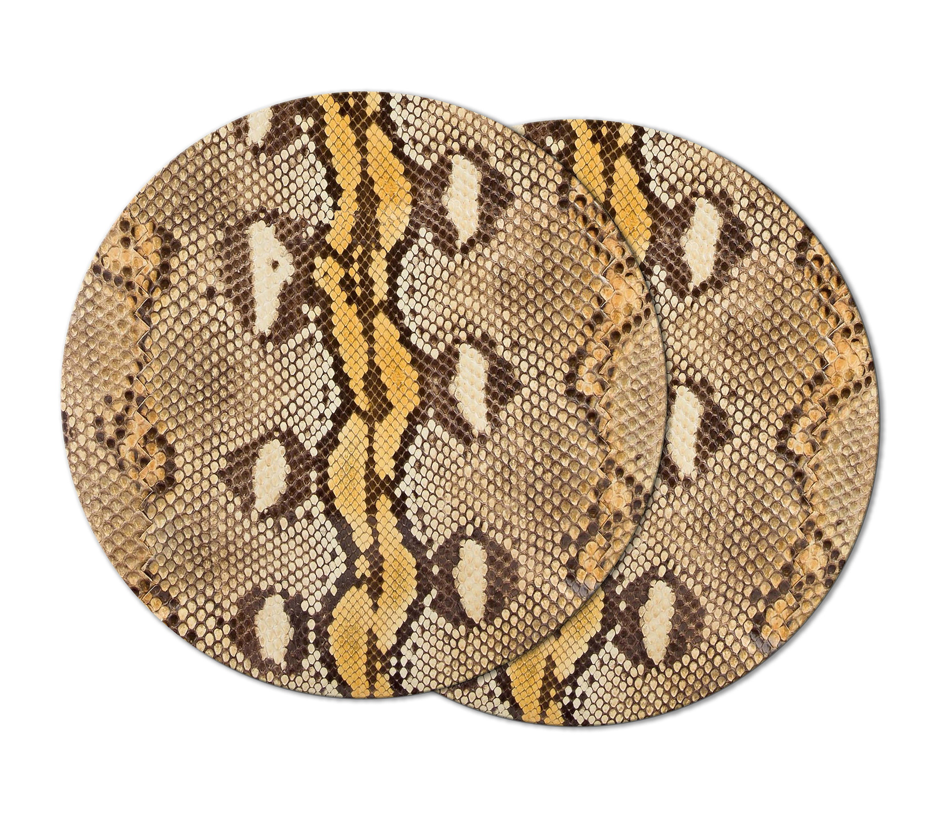 Python Snake Round Placemat Gold Tactile Basket Texture Hemmed - Etsy