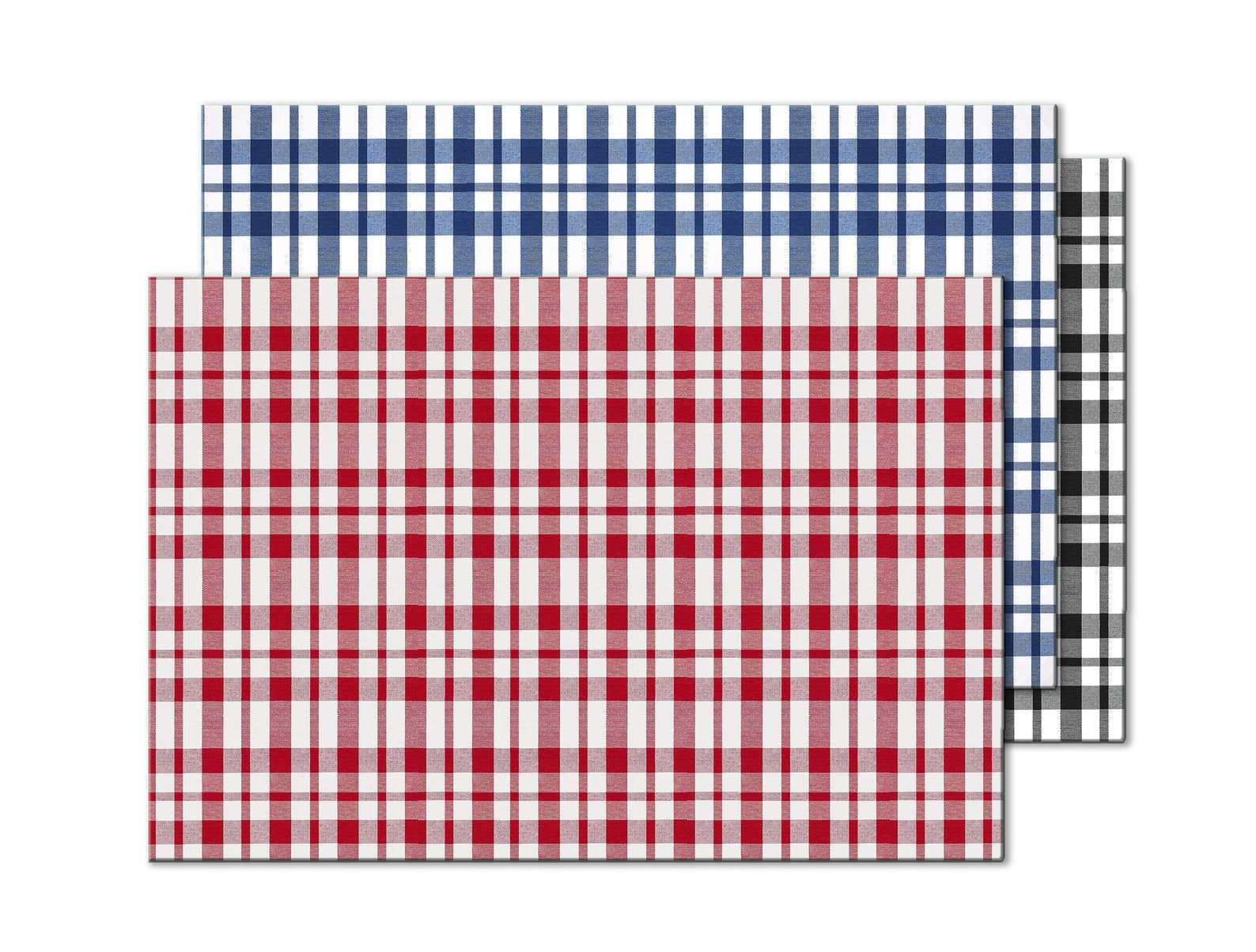 Black Blue Red Plaid Check Placemats for Round Tables Tactile - Etsy